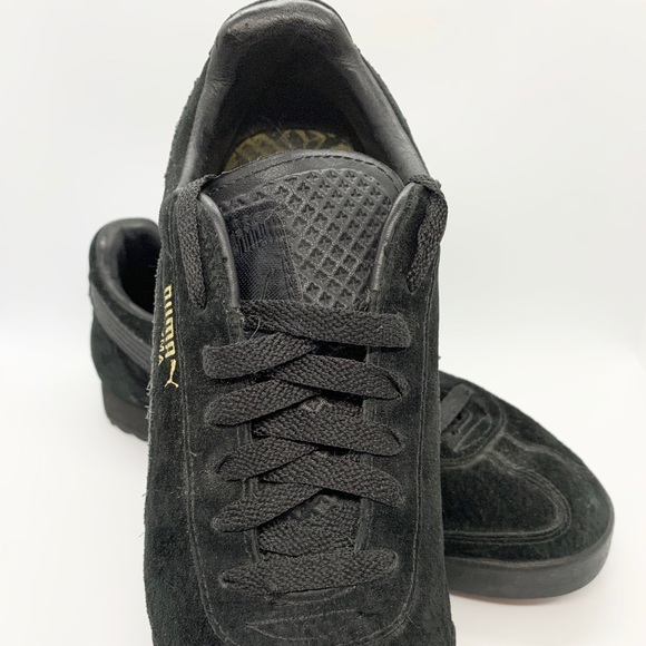 Puma | Shoes | Puma Roma Black Suede Leather Wm Shoes Sz 8 | Poshmark